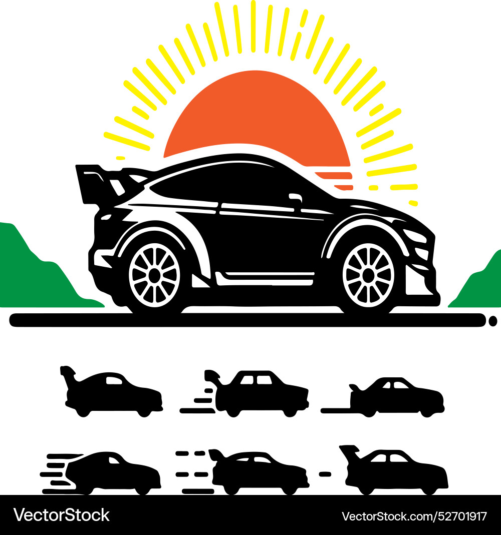 A car race set Royalty Free Vector Image - VectorStock