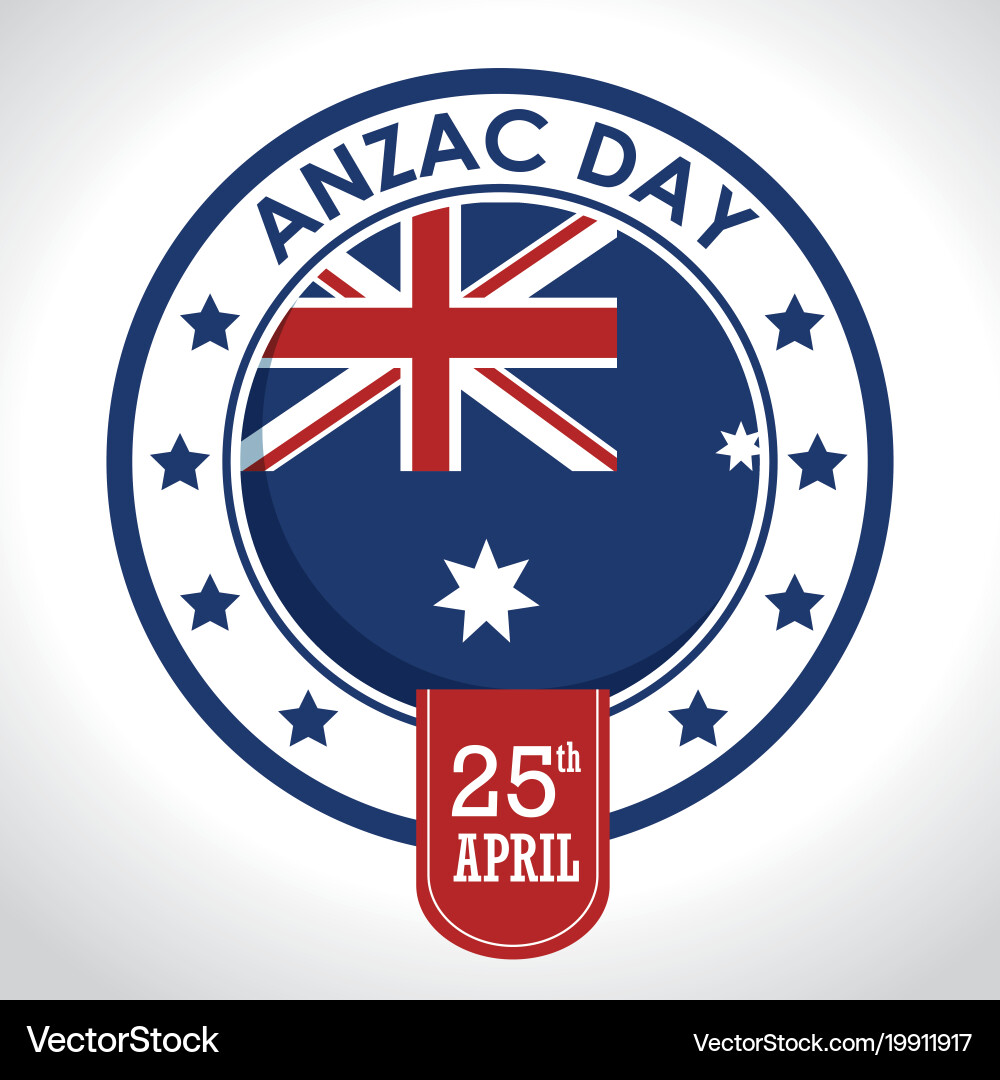Anzac day 25th april logo Royalty Free Vector Image