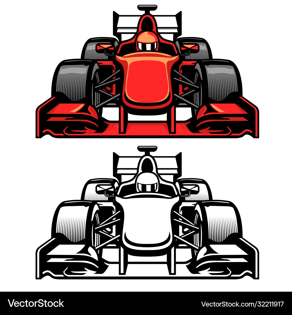 Classic Formula Race Car - Front View Royalty Free Vector