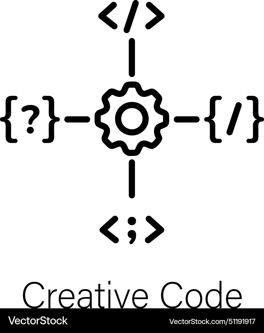 Creative code Royalty Free Vector Image - VectorStock