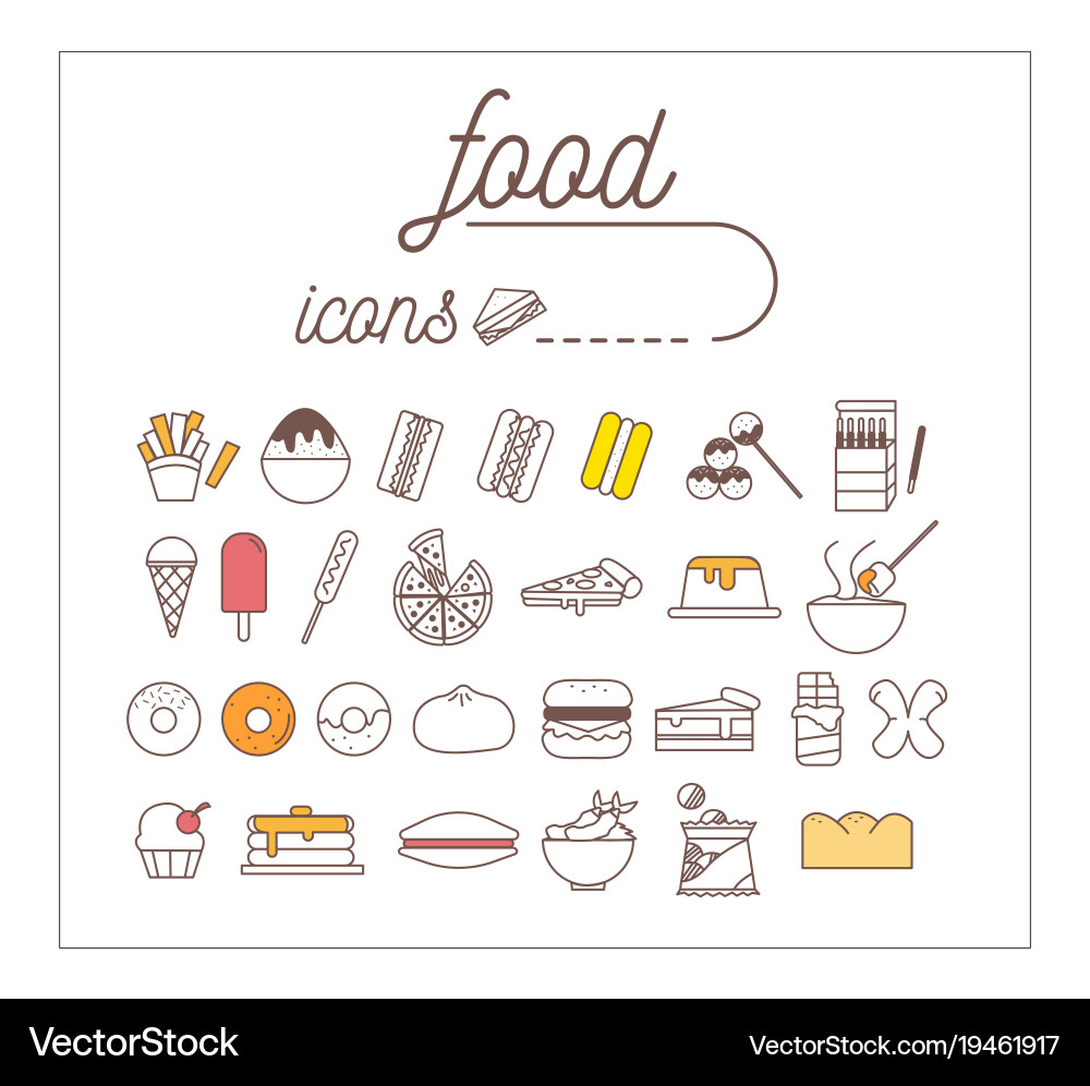 Food icon set infographic and design Royalty Free Vector