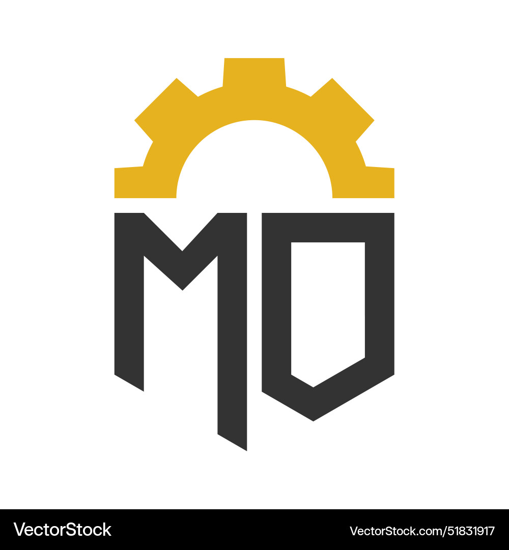 Letter mo gear logo design for service center Vector Image