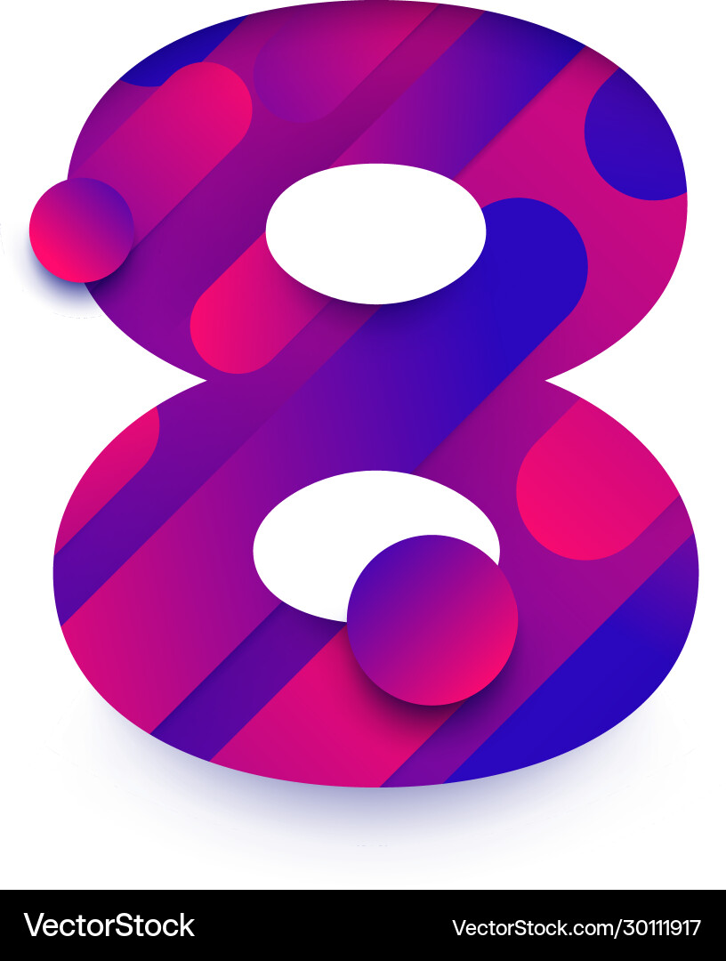 Number bg gradients 8 Royalty Free Vector Image