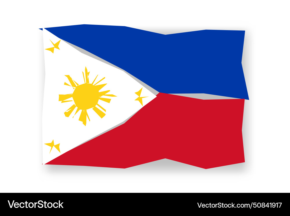 Papercut flag of philippines Royalty Free Vector Image