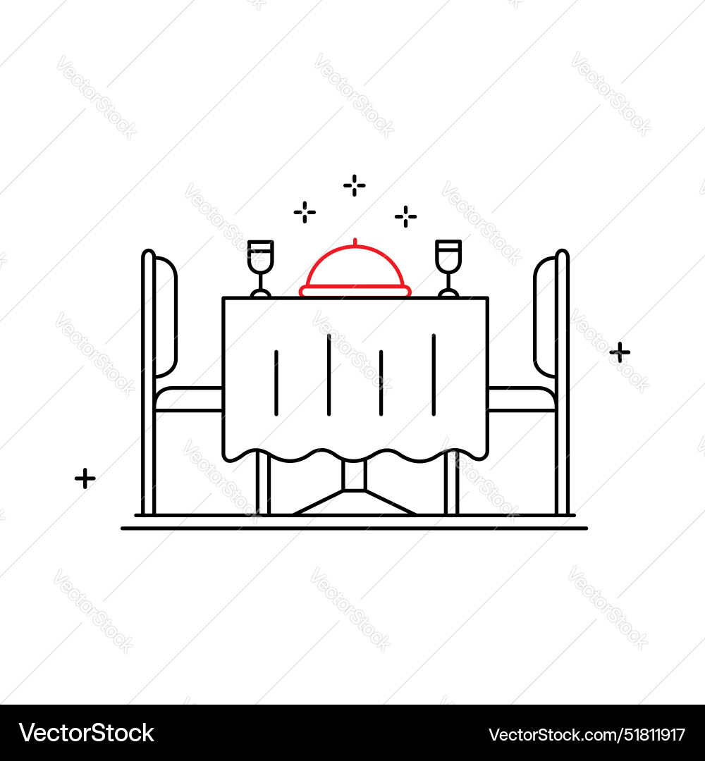 Restaurant dining table dinner Royalty Free Vector Image