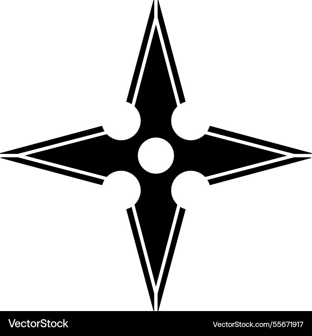 Shuriken icon in flat design Royalty Free Vector Image