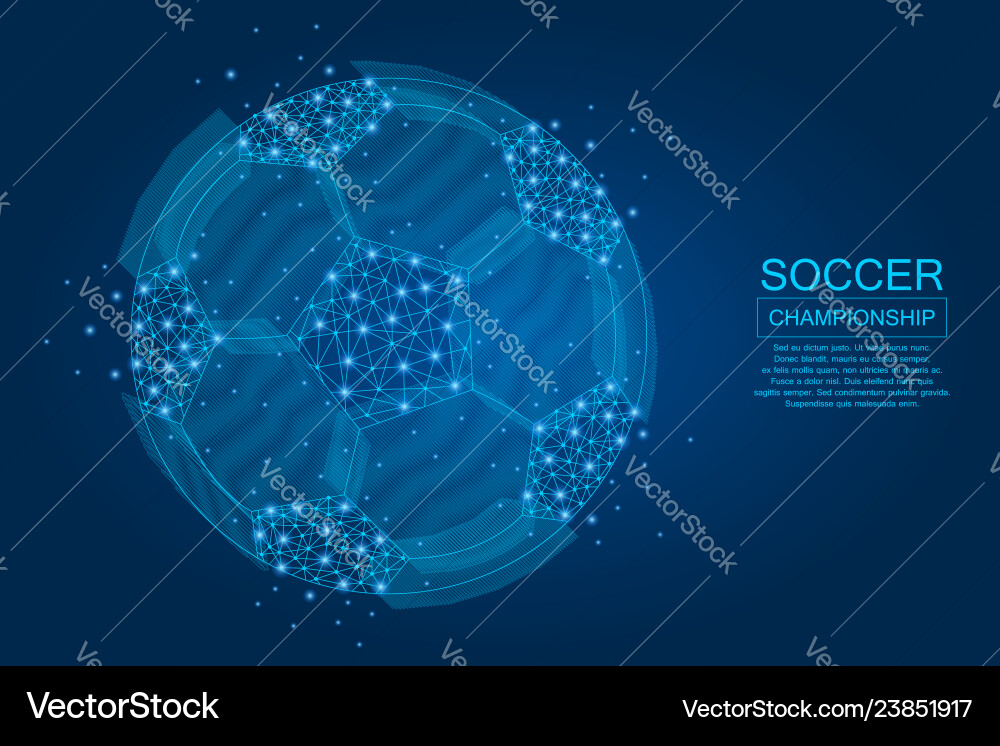 Soccer ball point lines Royalty Free Vector Image