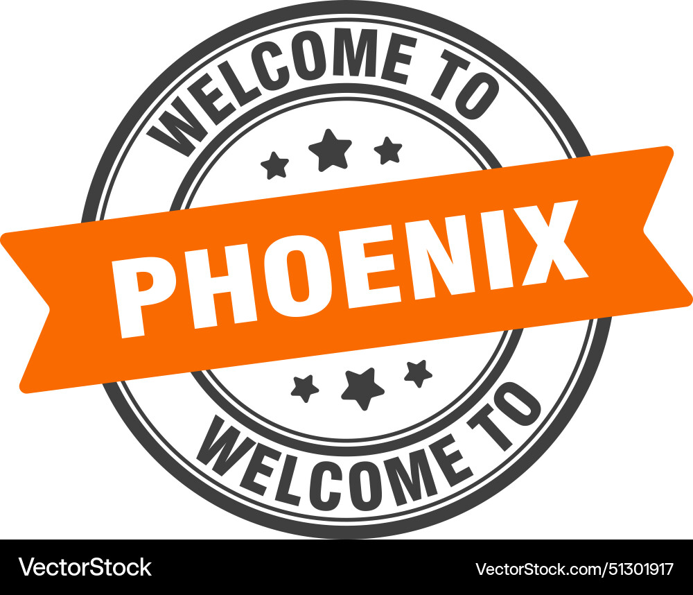 Welcome to phoenix stamp phoenix round sign Vector Image