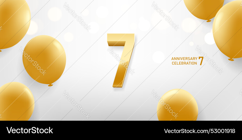 7th anniversary celebration background Royalty Free Vector