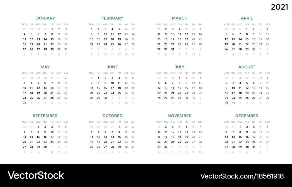 Calendar infographic table chart presentation Vector Image