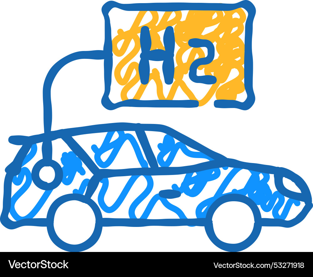 Car hydrogen transport icon doodle Royalty Free Vector Image