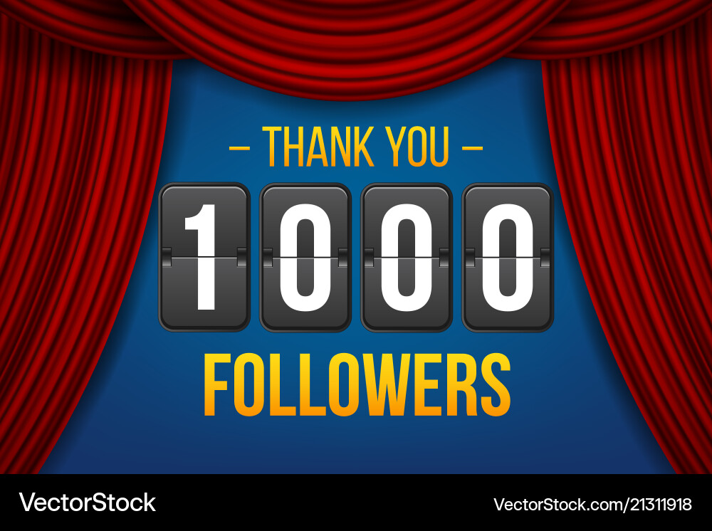 Celebrating 1000 Followers Royalty Free Vector Image