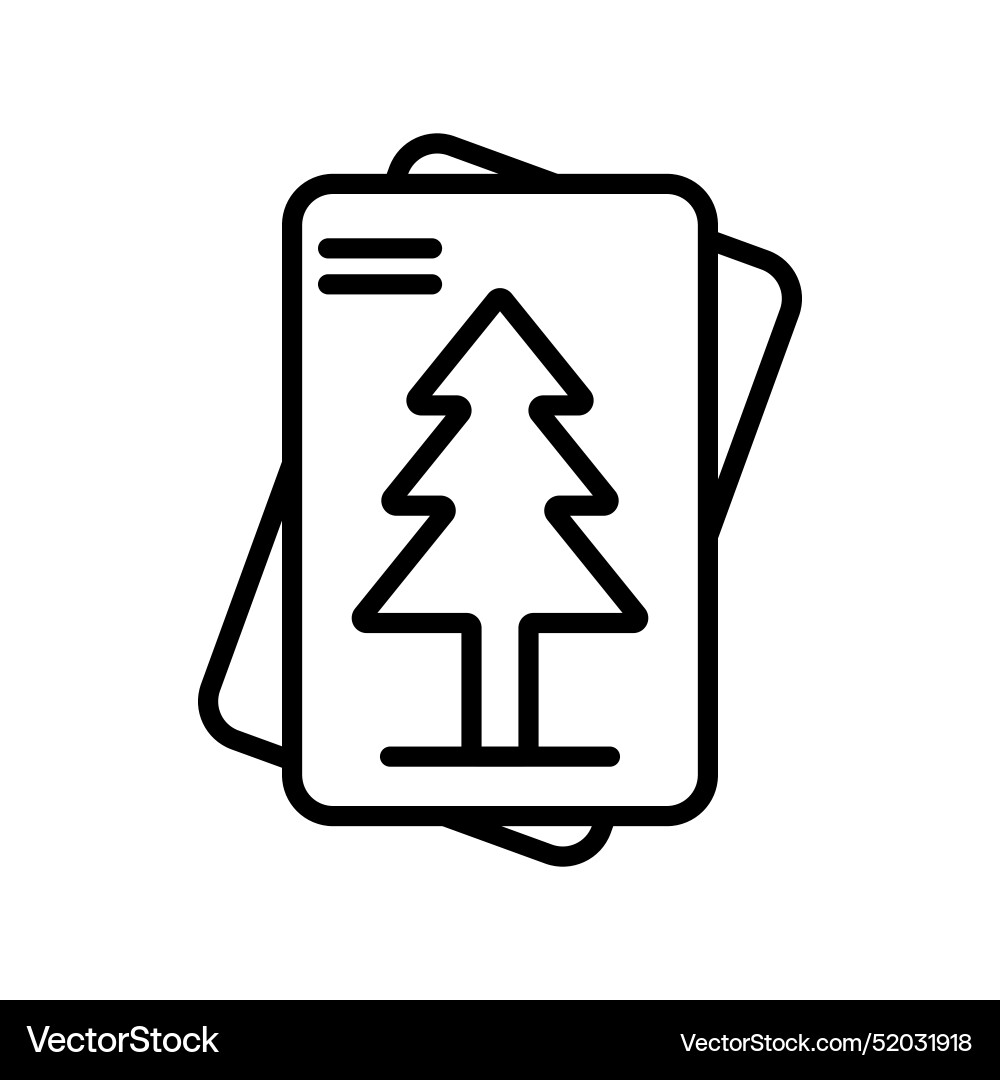 Christmas invitation card icon linear logo mark Vector Image