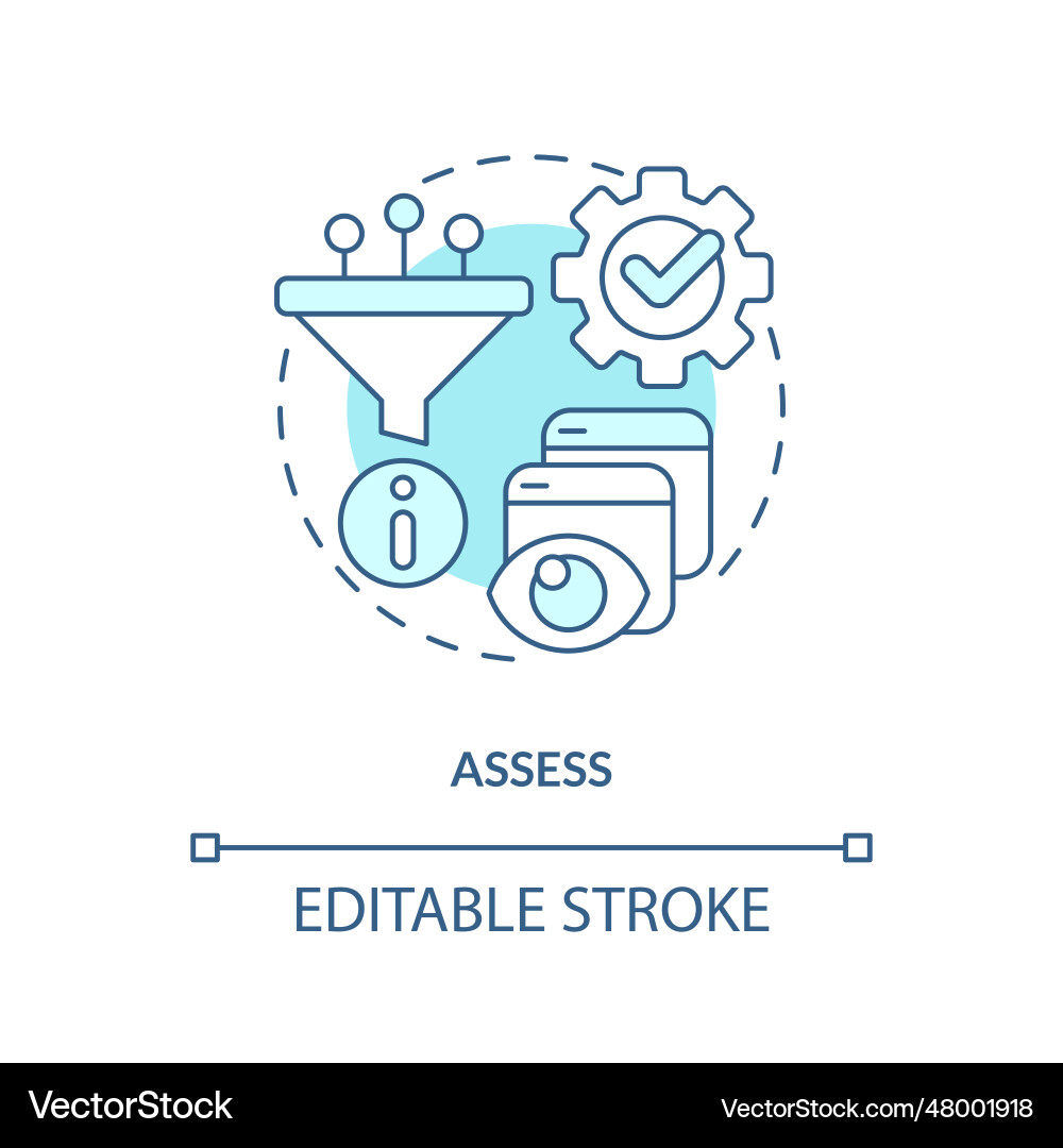 Customizable assess blue linear icon concept Vector Image