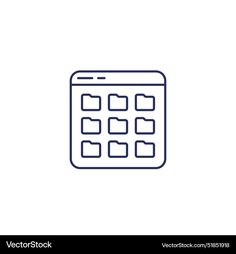 File folders line icon on white Royalty Free Vector Image