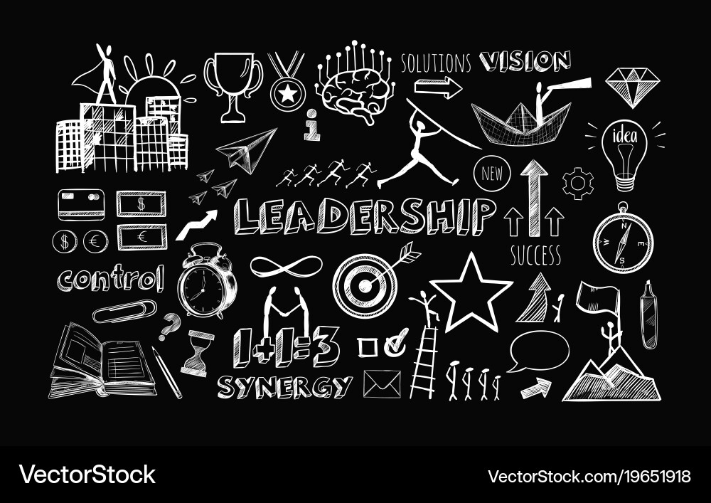 Leadership set Royalty Free Vector Image - VectorStock