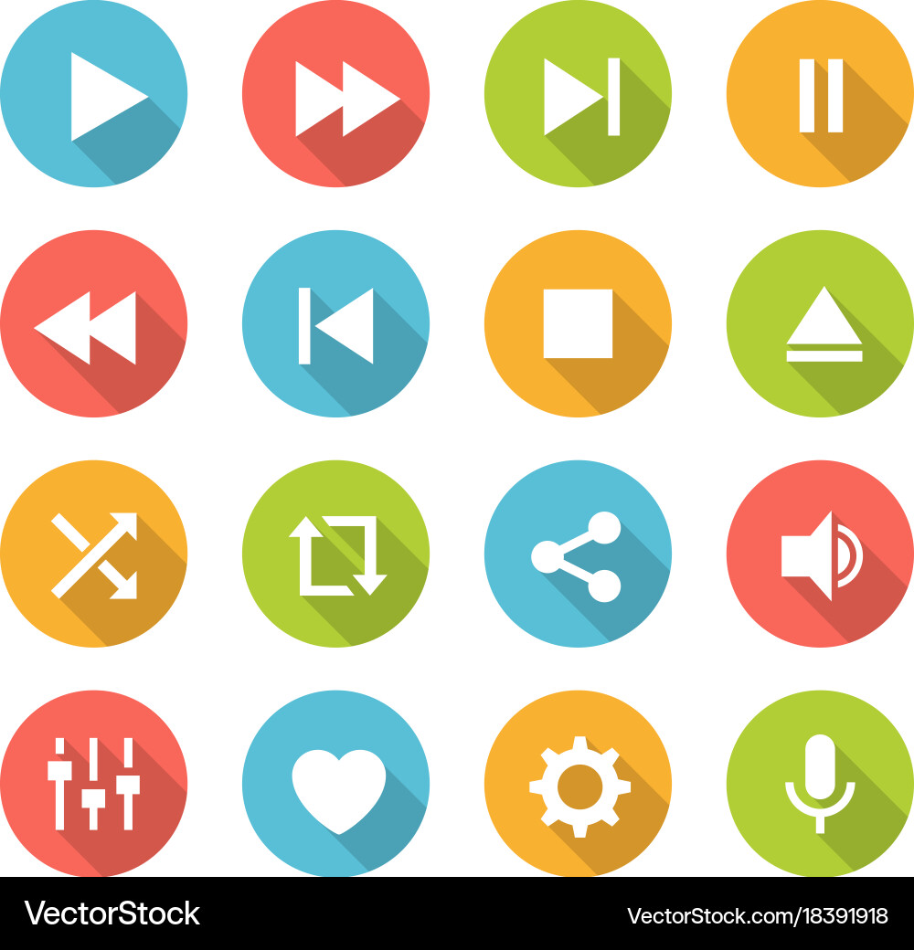 Media player buttons Royalty Free Vector Image