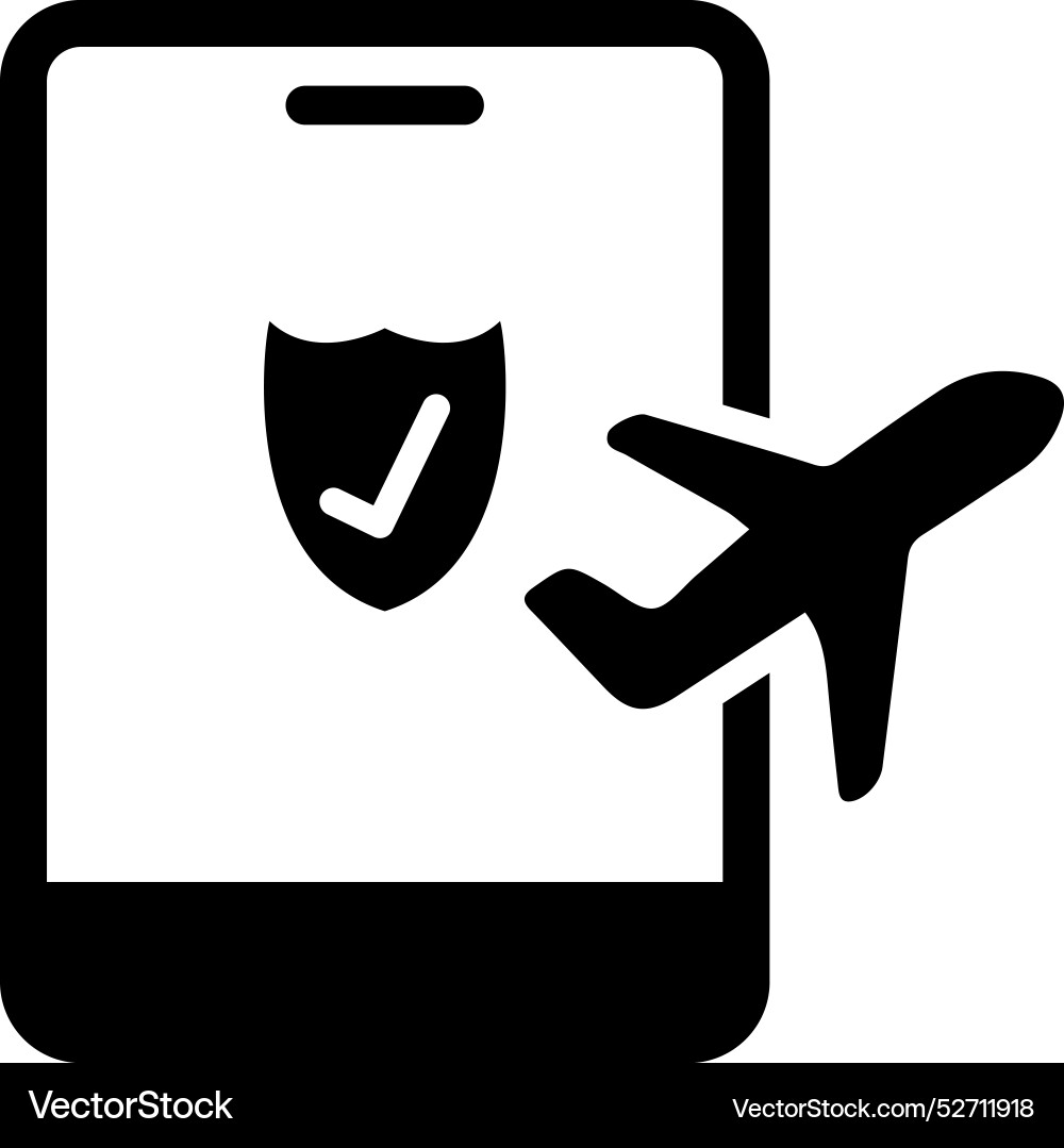 Mobile check flight check-in online Royalty Free Vector