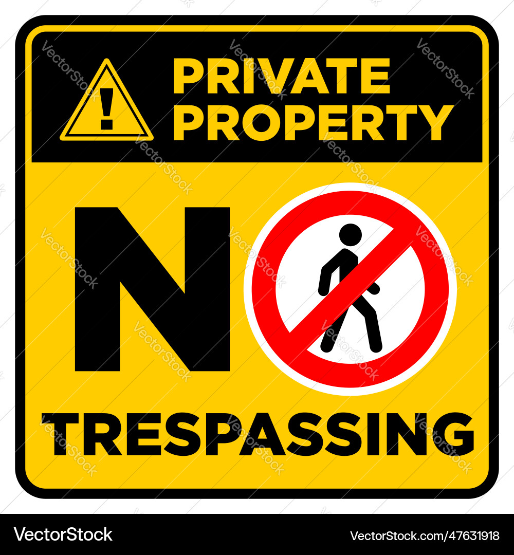 Private property prohibition sign Royalty Free Vector Image