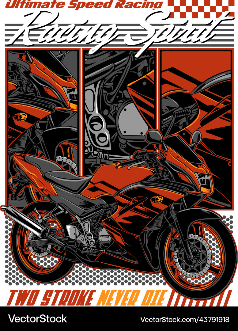 Racing Motorcycle Art Royalty Free Vector Image