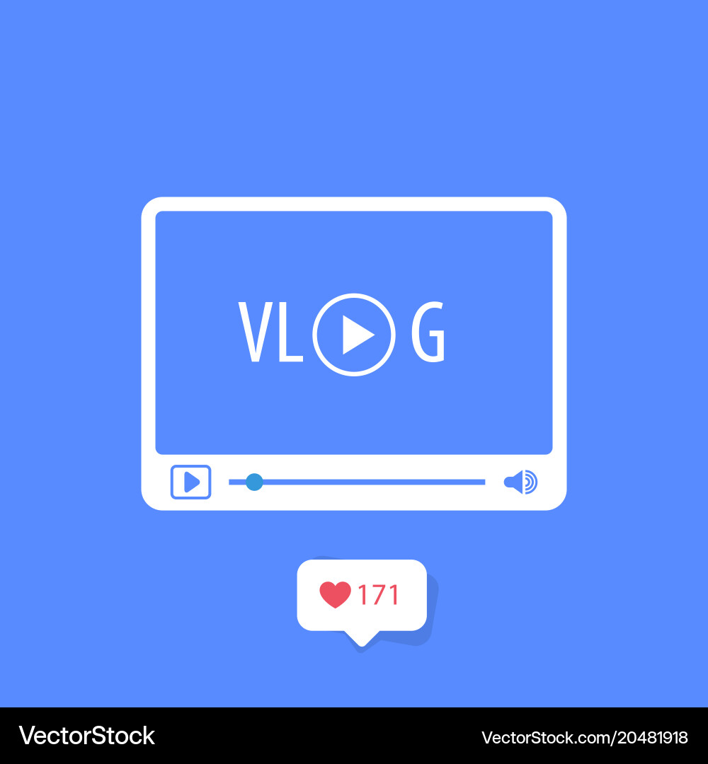Video Blog Icon - Vlog Media Player Royalty Free Vector