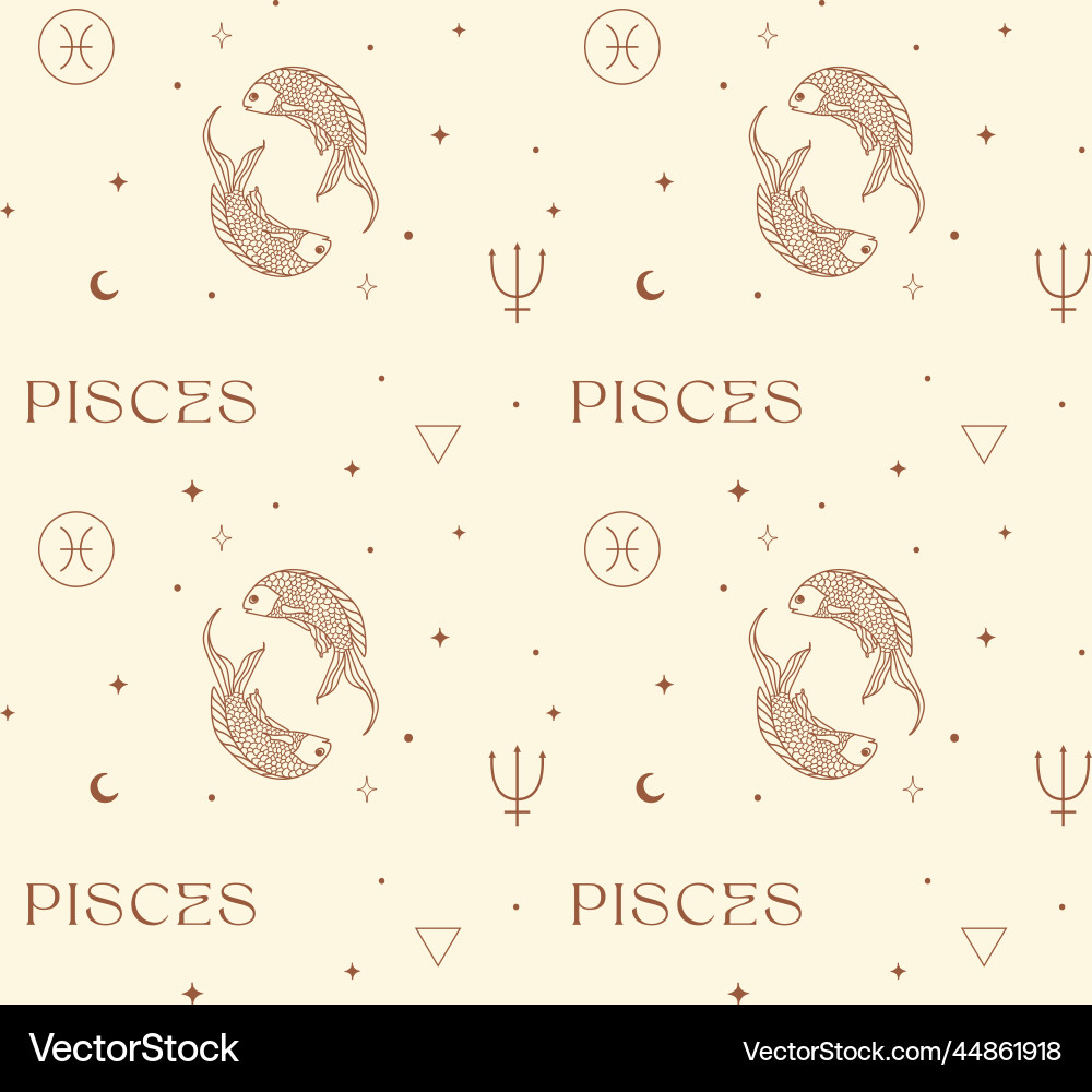 Zodiac pisces background seamless pattern Vector Image
