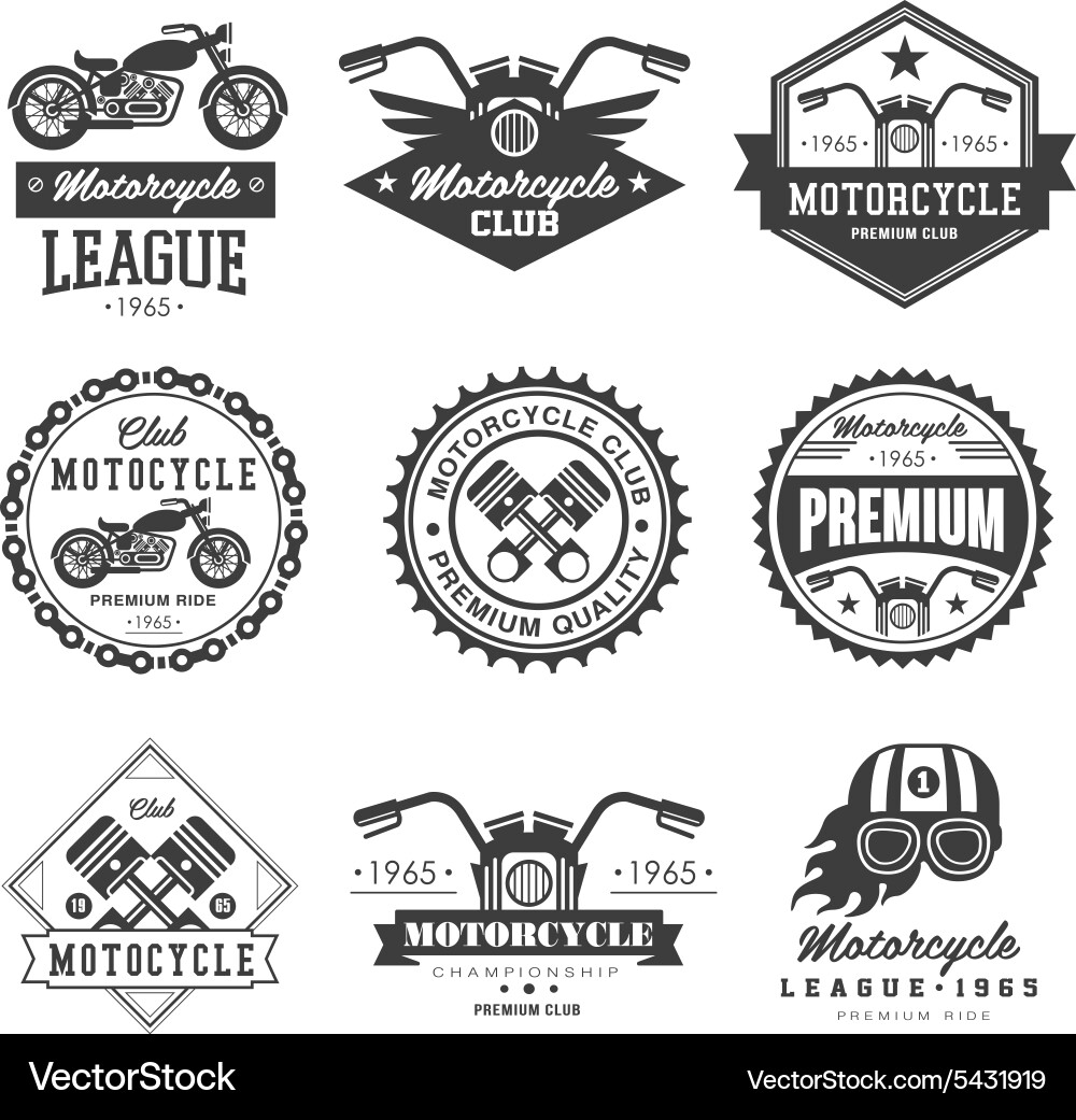 Badges motorcycle collections Royalty Free Vector Image