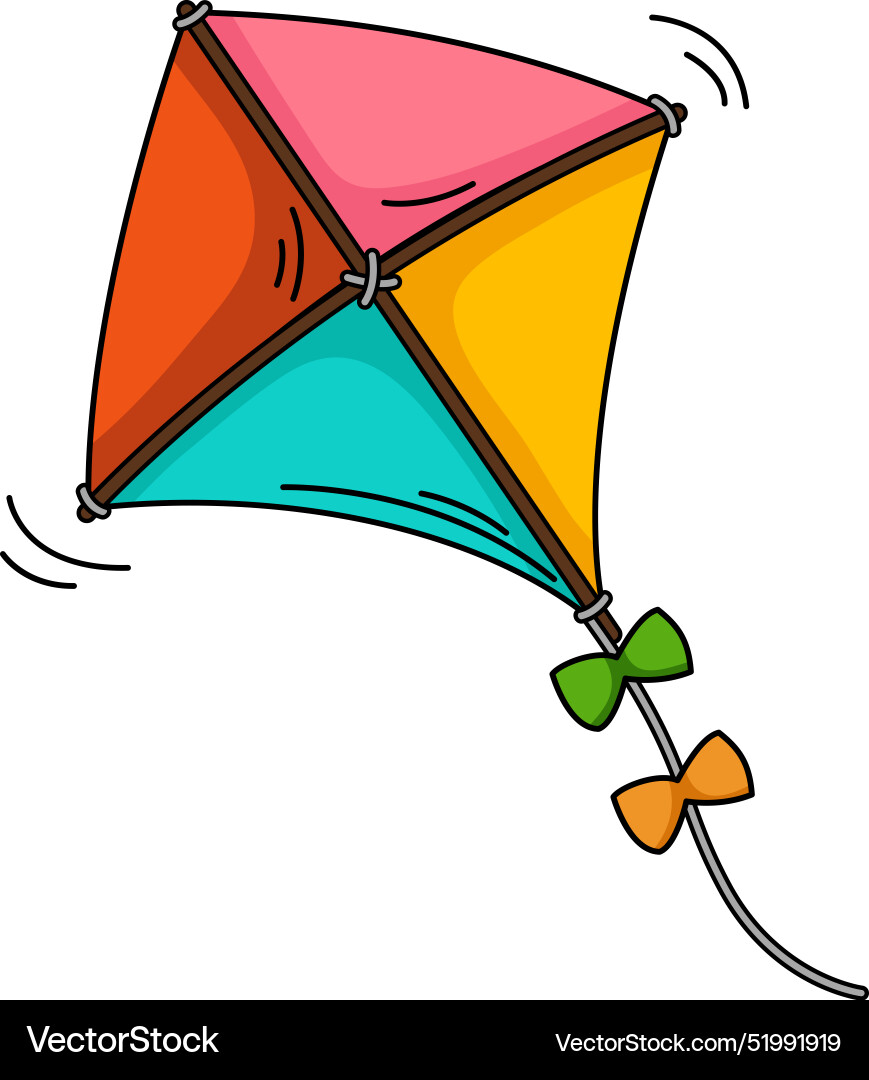 Colorful Kite Outline Royalty Free Vector Image