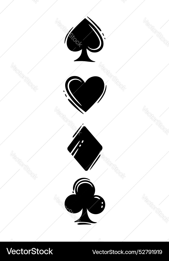 Four playing card suits on a white background Vector Image