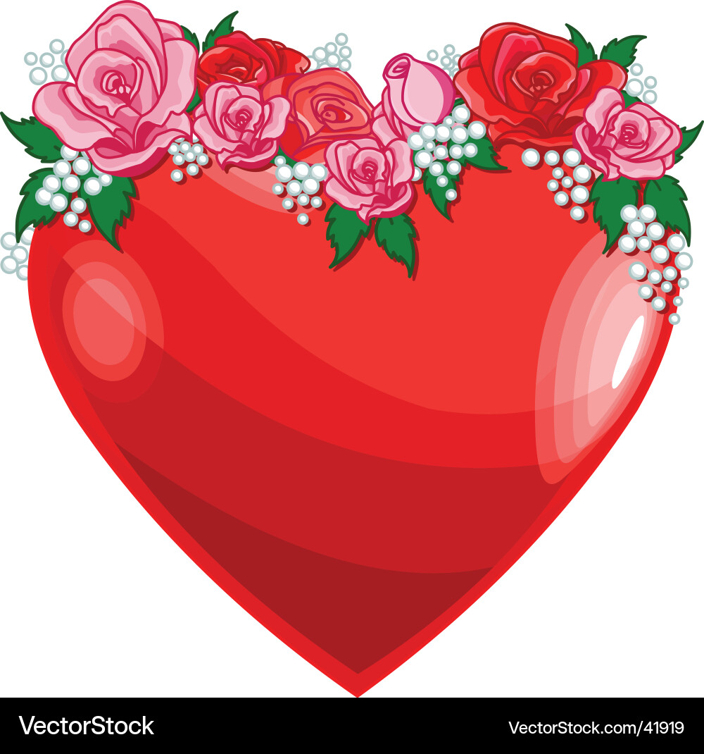 Heart roses Royalty Free Vector Image - VectorStock