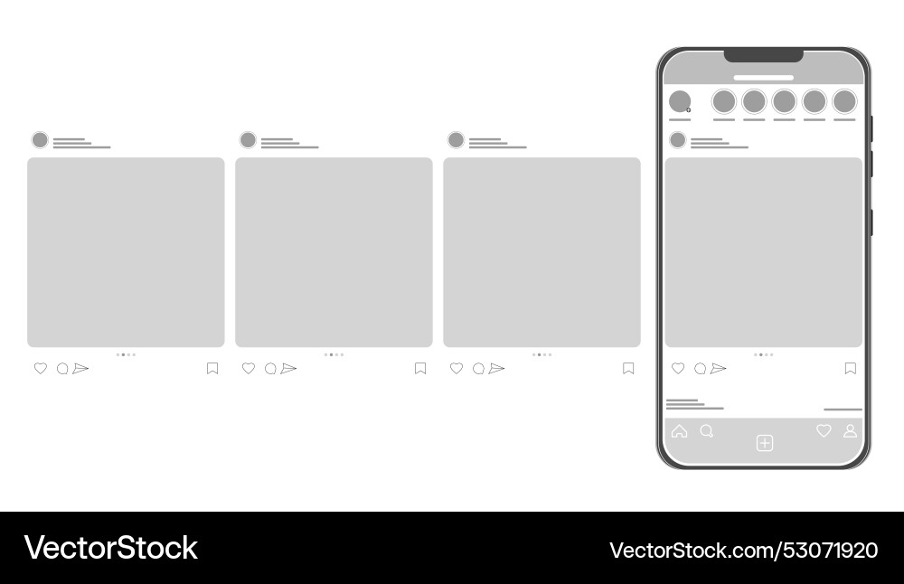 Abstract non real social media app template Vector Image