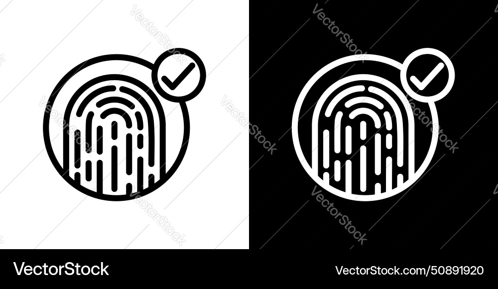 Biometric security icon set fingerprint Royalty Free Vector