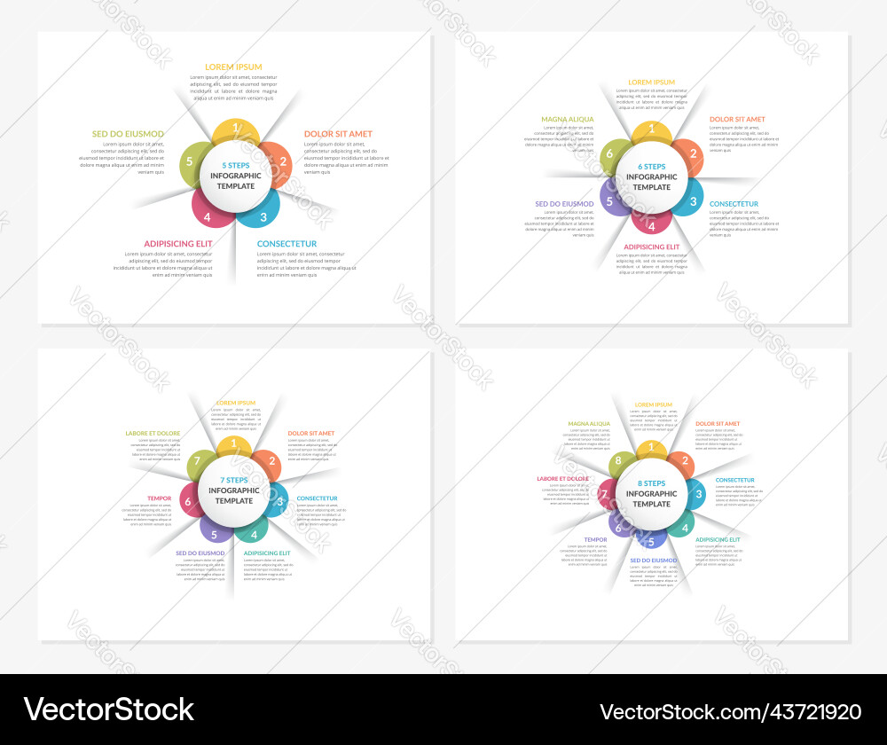Circle diagram templates Royalty Free Vector Image