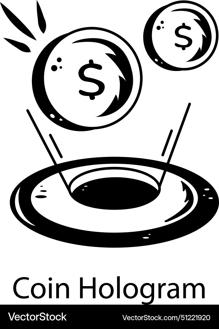 Coin hologram Royalty Free Vector Image - VectorStock
