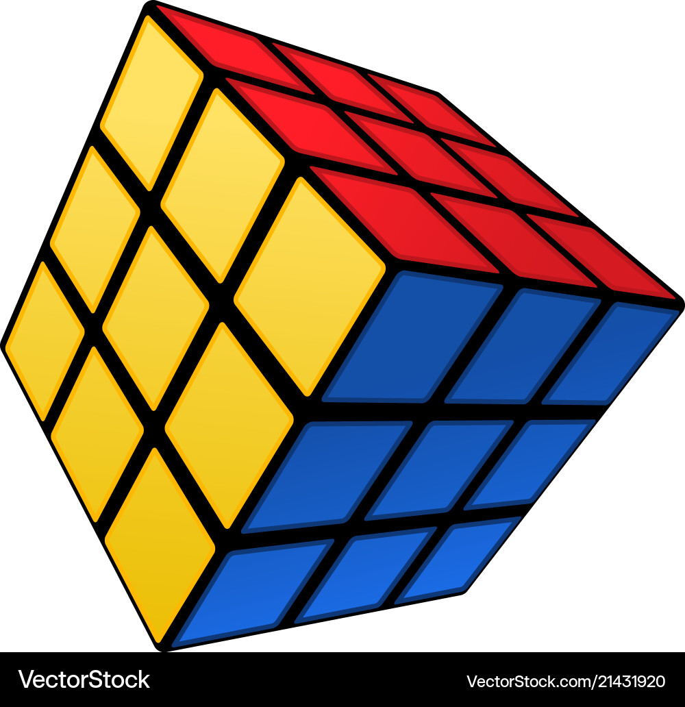 Colourful rubik cube conundrum on white background