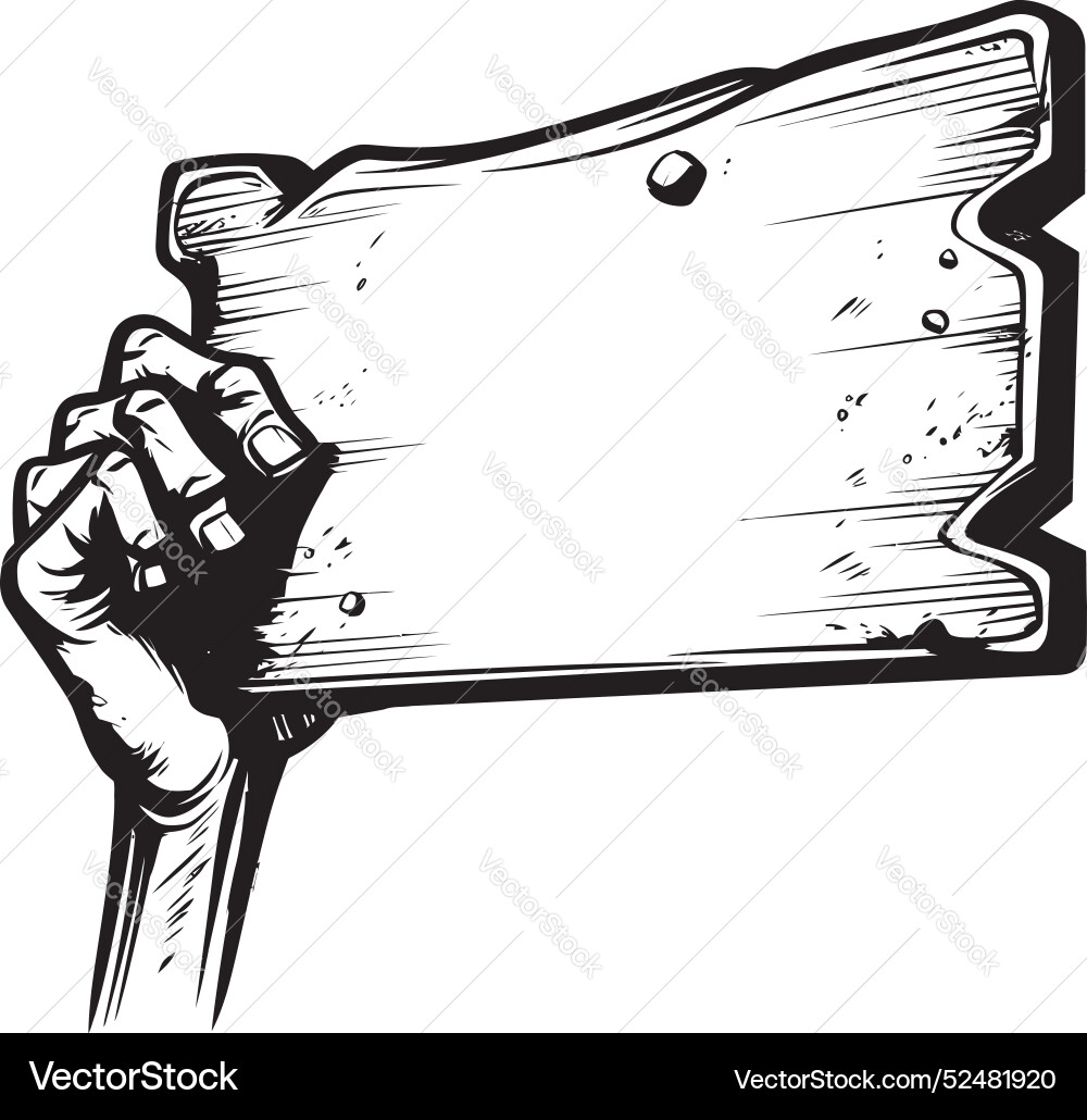 Creeping communication zombie hand signboard Vector Image