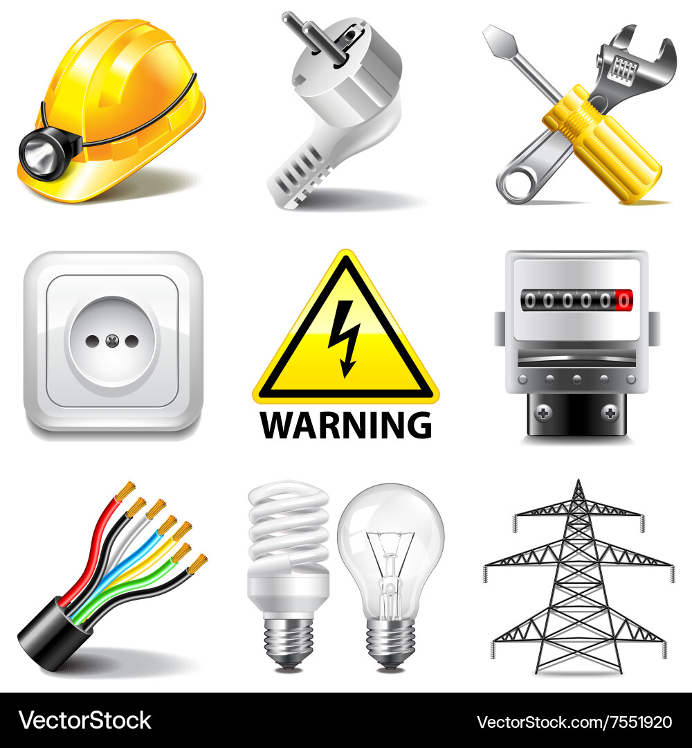 Electricity icons set Royalty Free Vector Image