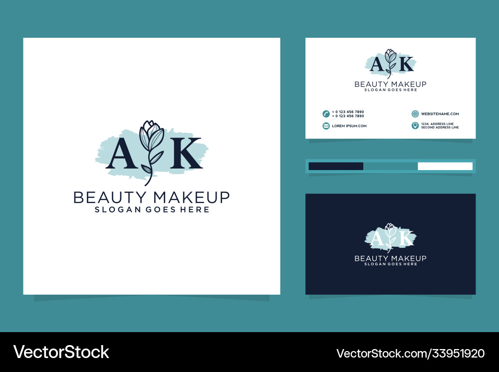 Initial ak feminine logo collections and business Vector Image