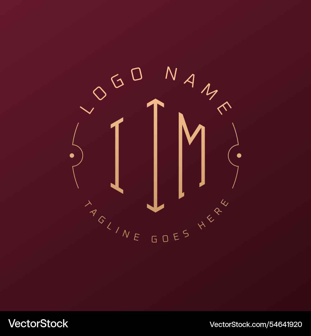 Luxury iim logo design elegant letter Royalty Free Vector