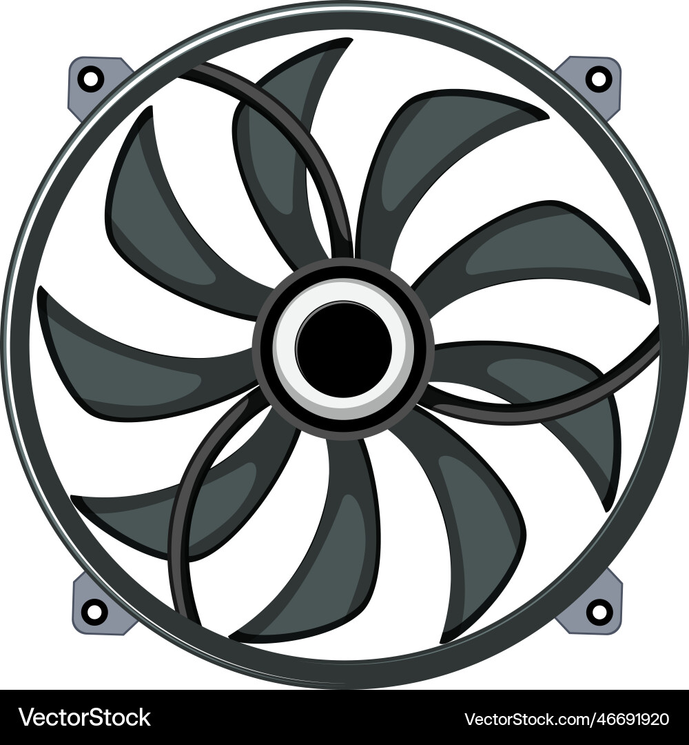 Motherboard cooling fan pc cartoon Royalty Free Vector Image