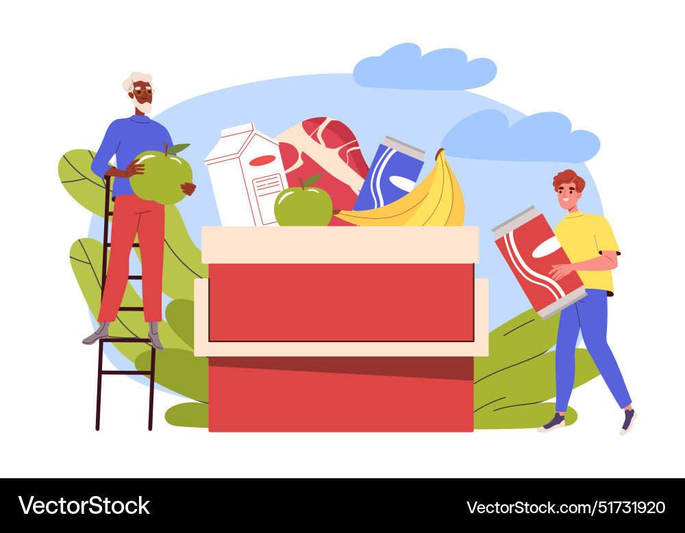 Products In Freezer Container With Natural Vector Image
