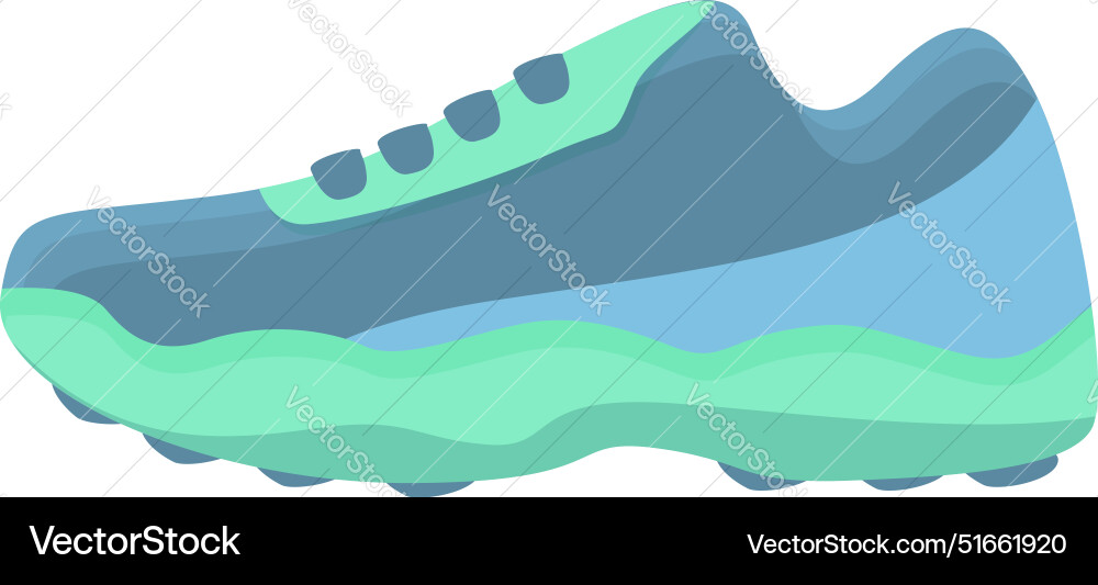 Running shoe showing modern design and green sole Vector Image