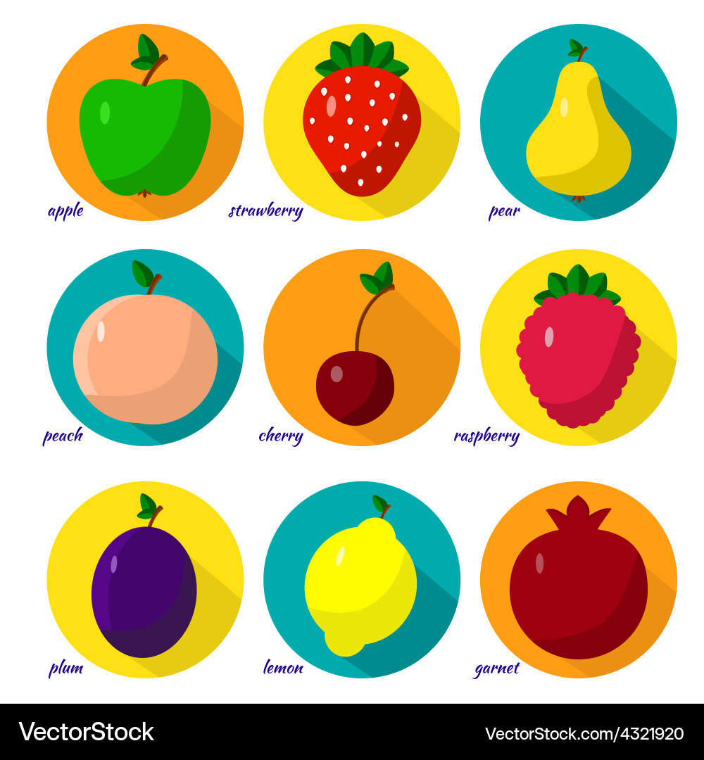Set of fruits berries Royalty Free Vector Image
