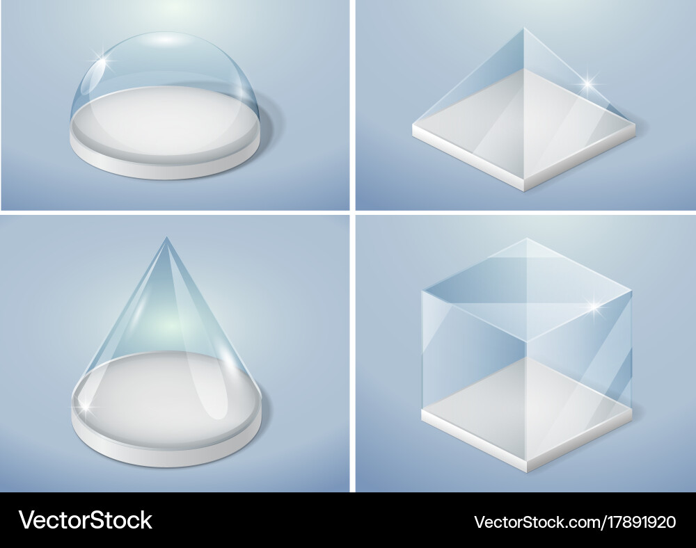 Set of glass shapes Royalty Free Vector Image - VectorStock