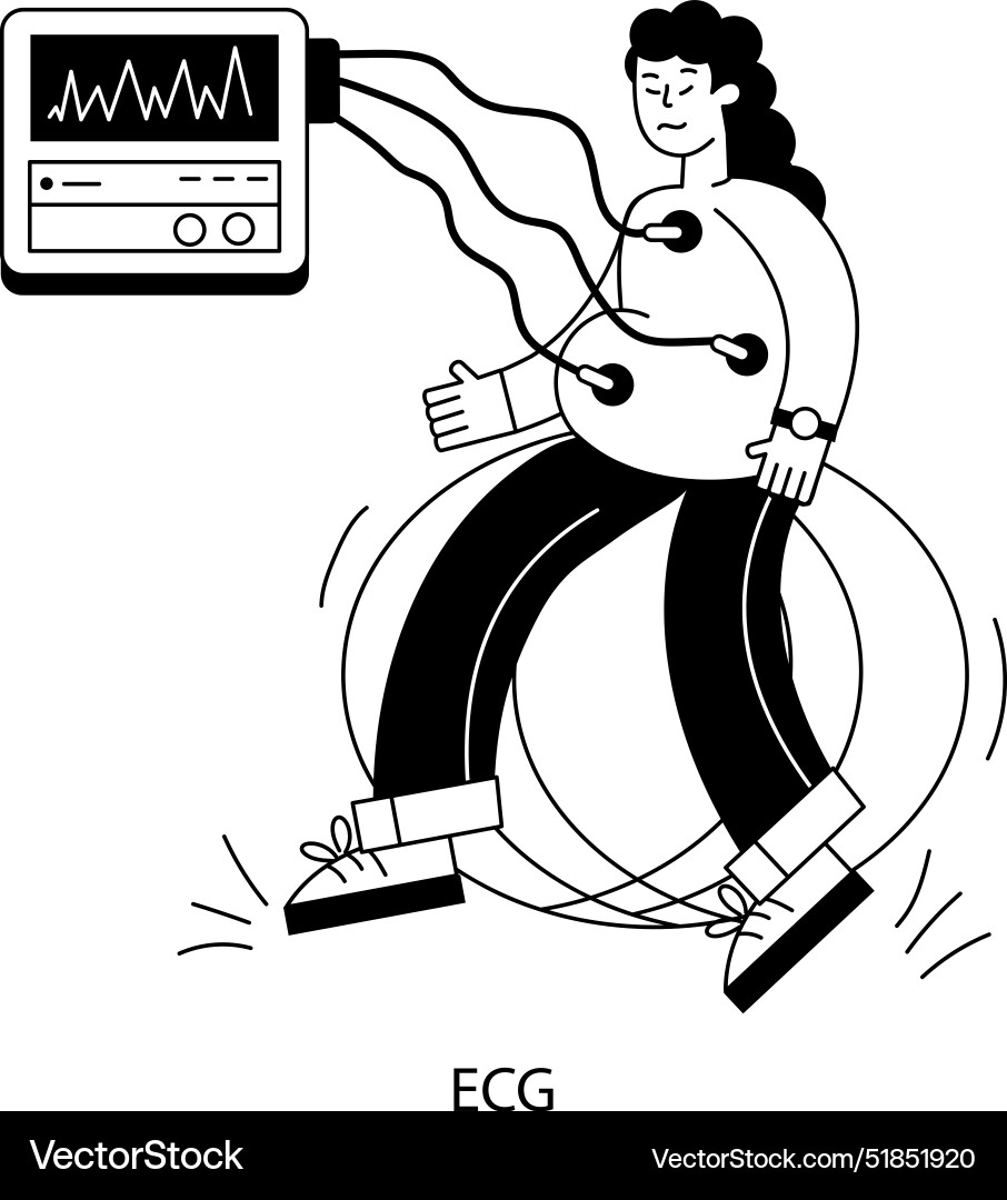Weba line style mini of ecg Royalty Free Vector Image