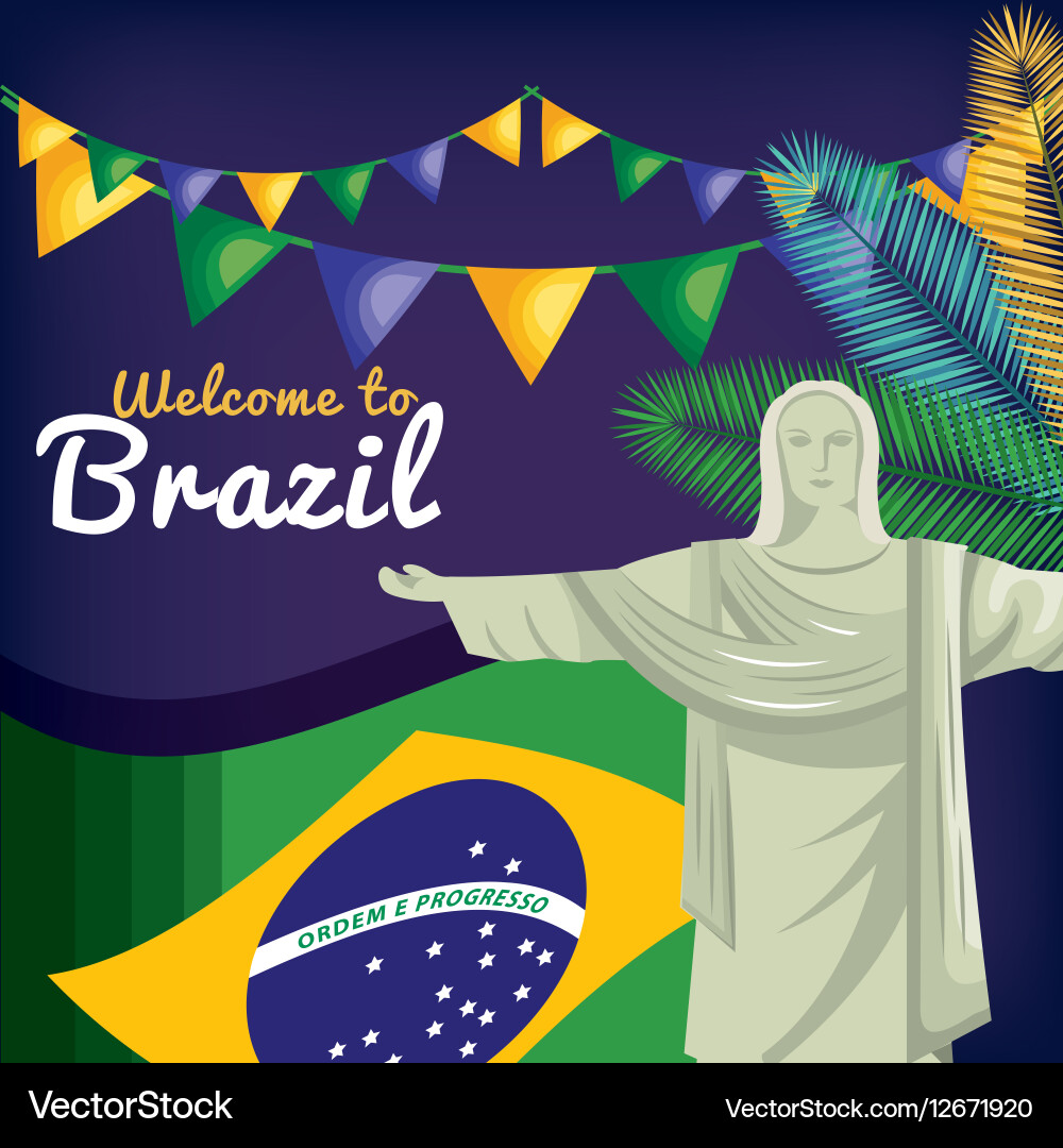 Welcome to brazil poster Royalty Free Vector Image