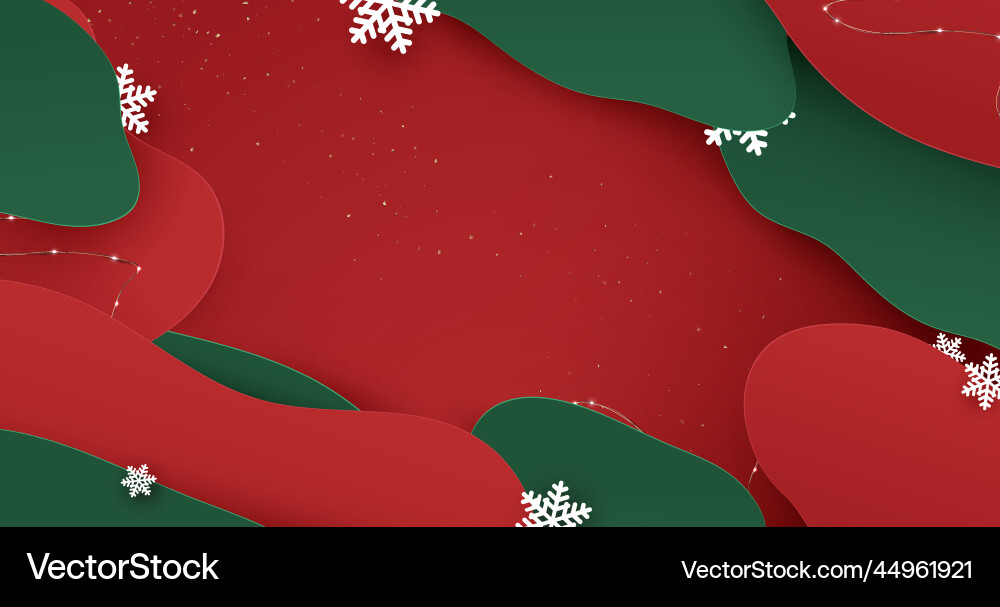 Abstract shape with red and green christmas theme Vector Image