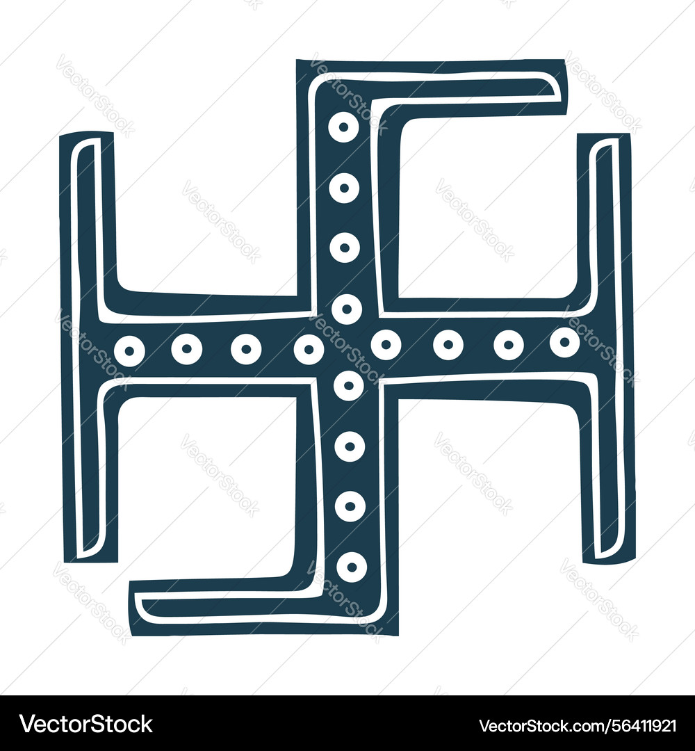 Auspicious swastika symbol with dots Royalty Free Vector