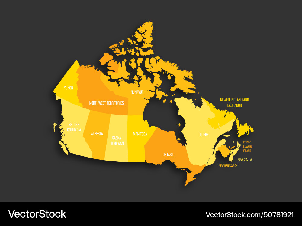 Canada political map of administrative divisions Vector Image