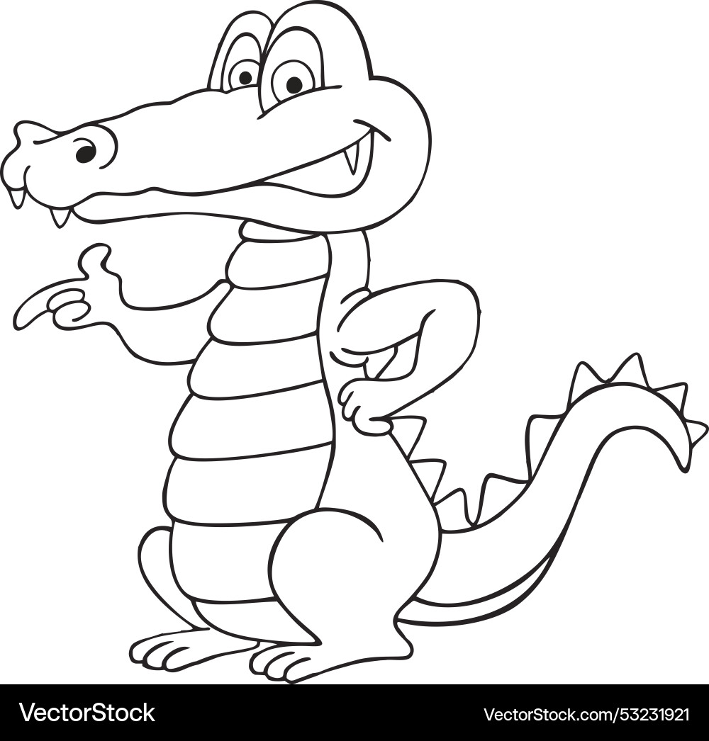 Cute cartoon crocodile funny alligator predator Vector Image